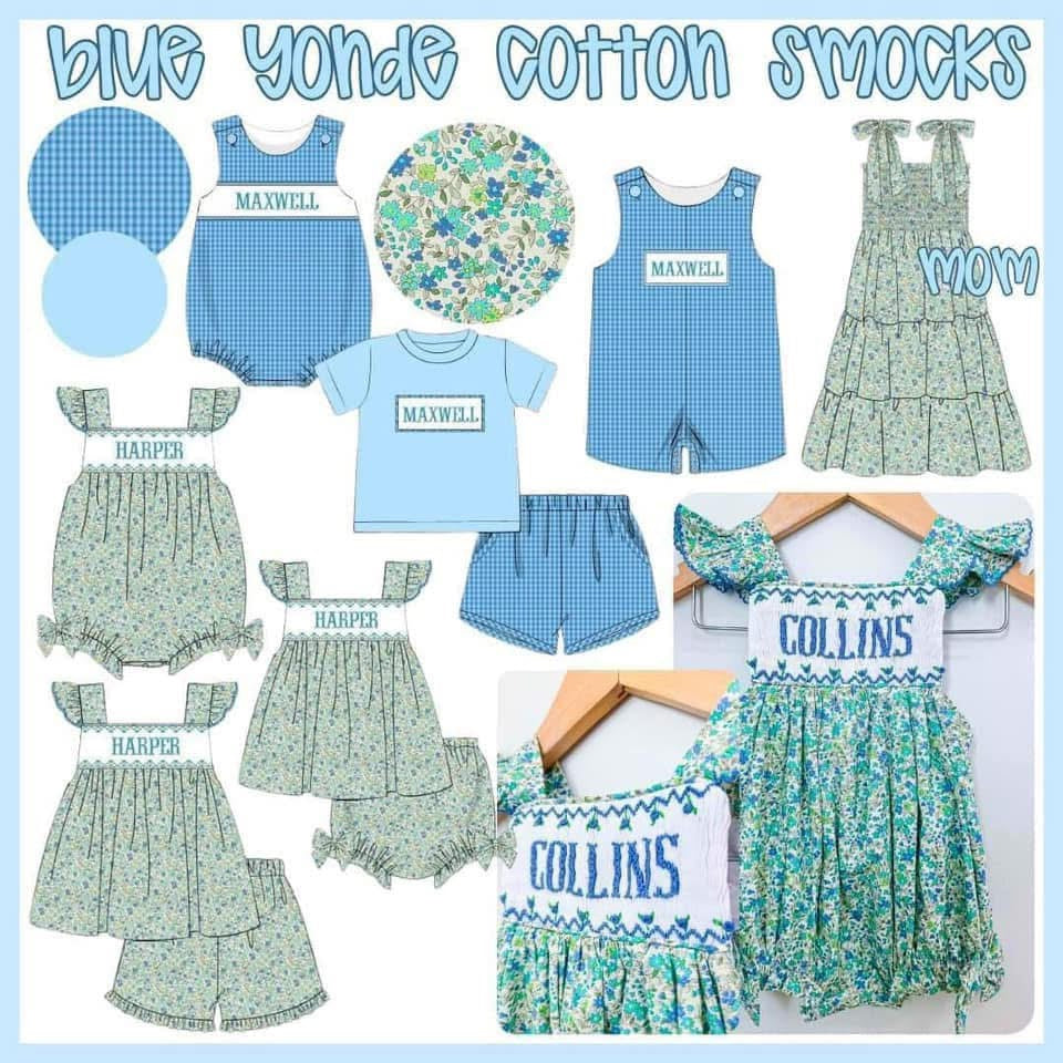 Blue Yonde Cotton Smock Preorder – Little Southern Smocks, LLC